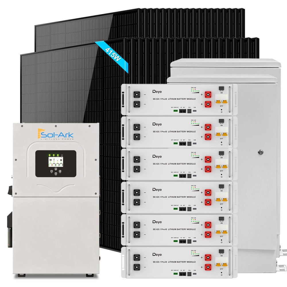 14,94kW Complete Hybrid Solar Kit- Sol-Ark 15K + 30.72kWh Lithium Batt ...